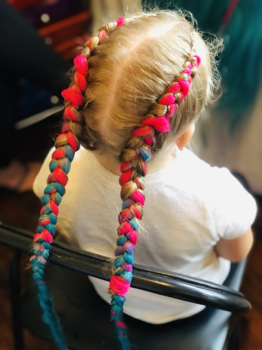 Colour hair braids – Glitter Girls Pamper Parties
